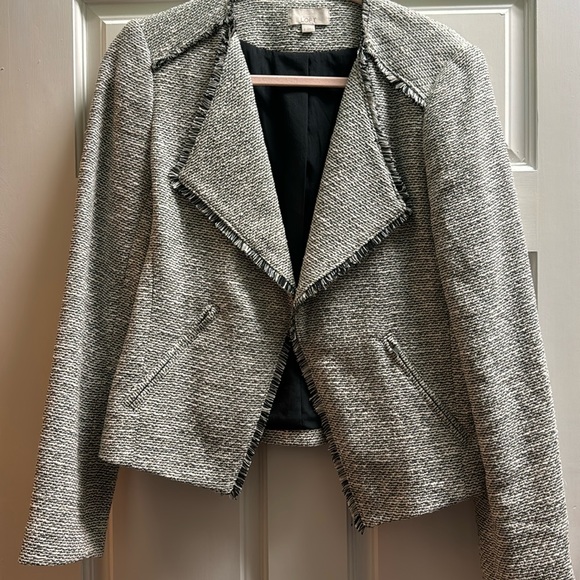 LOFT | Jackets & Coats | Tweed Blazer Black And White | Poshmark